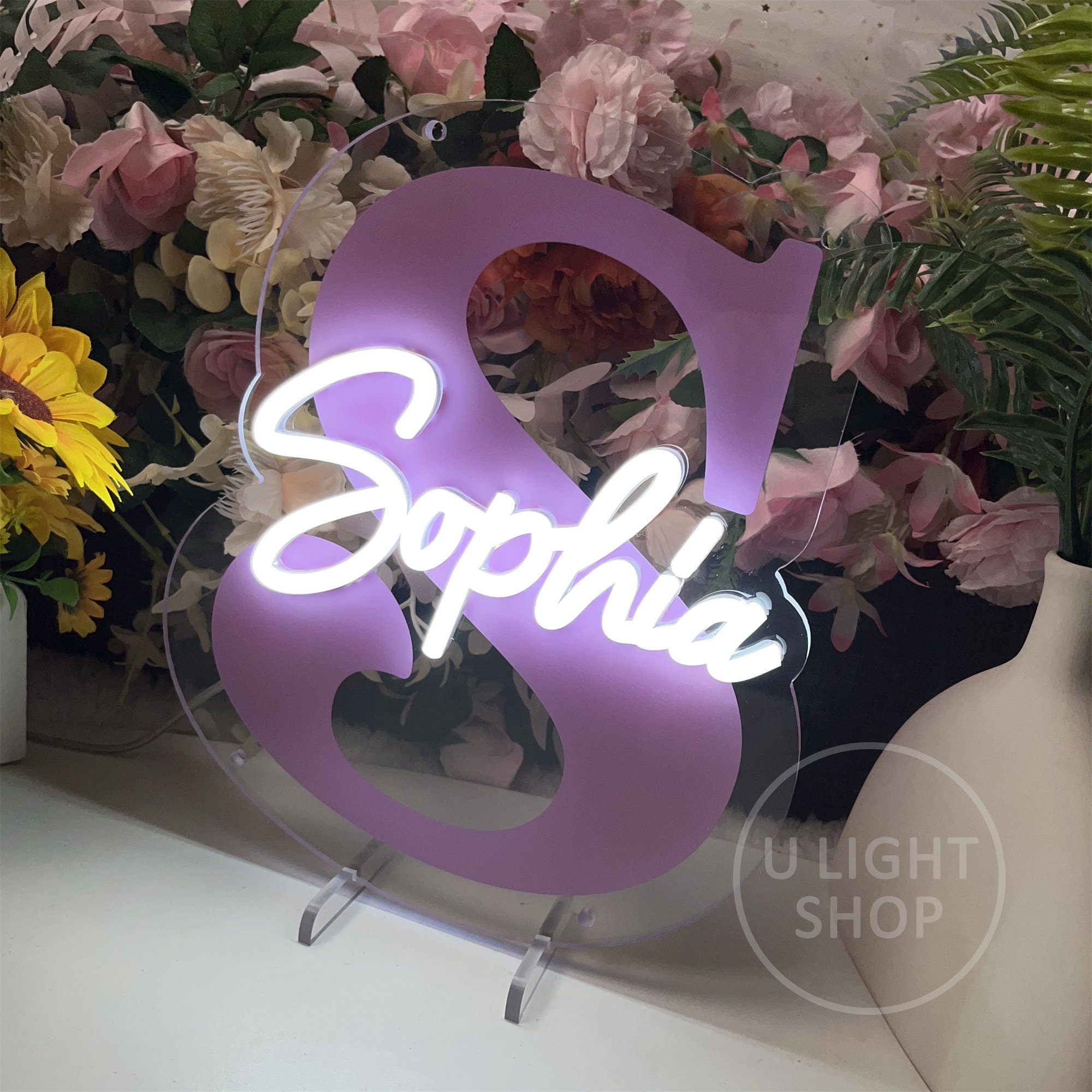 Custom Name Neon Sign,table Name Neon Sign,kids Room Table Light,home ...