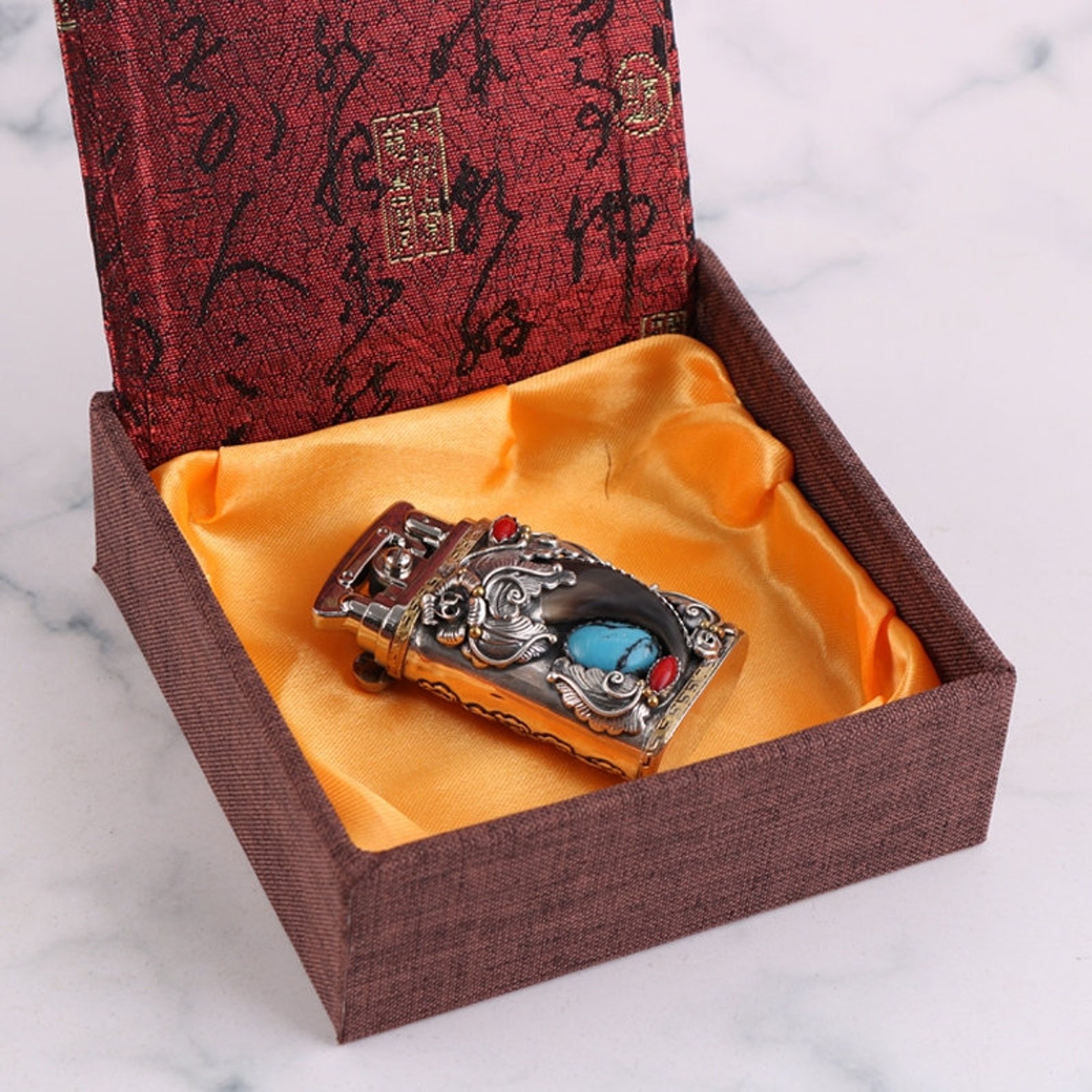 Handmade Custom Lighter Carved Dragon Luxury Vintage Sterling Silver ...