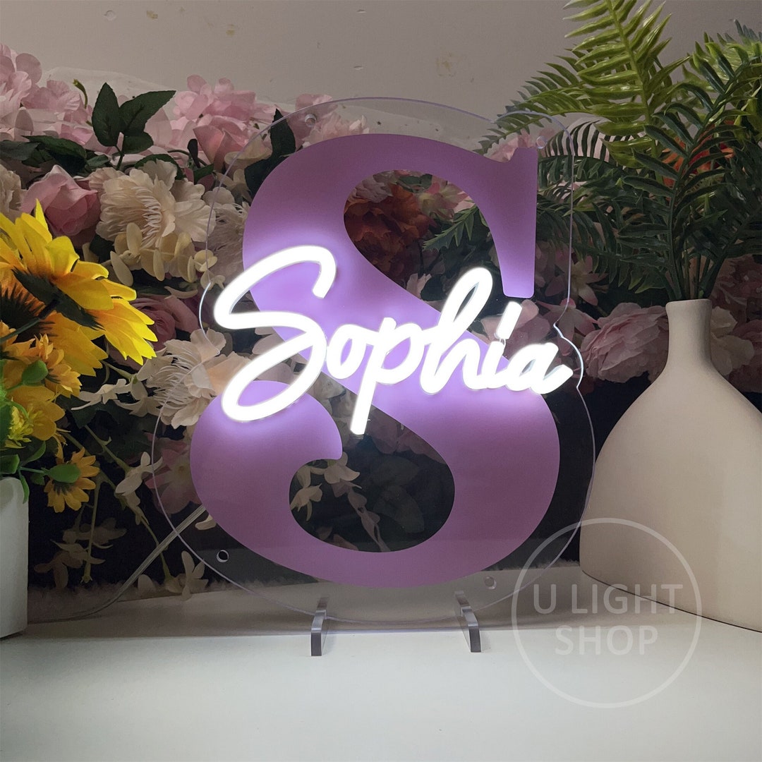 Custom Name Neon Sign,table Name Neon Sign,kids Room Table Light,home ...