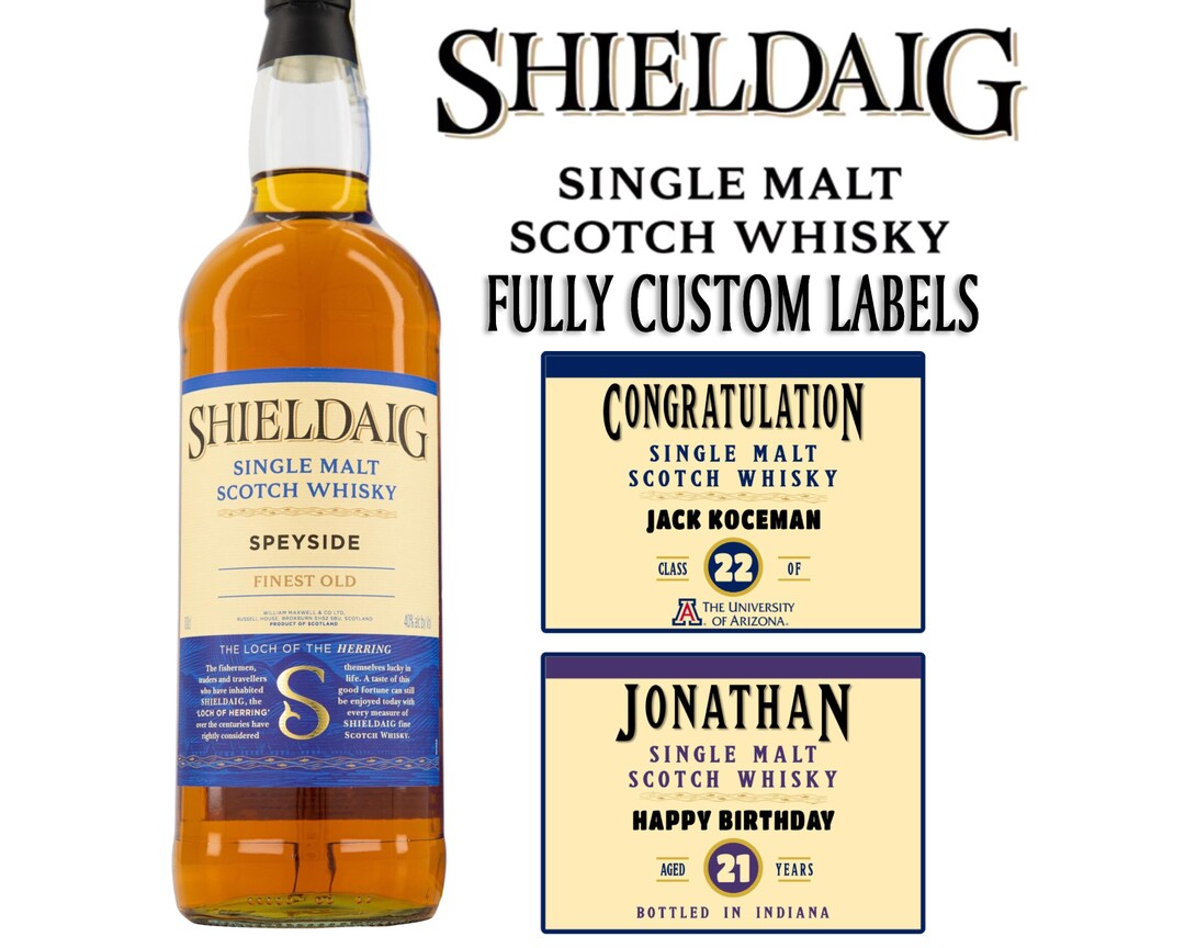 Personalized Shieldaig Scotch Whisky Label Bottle | Custom Shieldaig ...