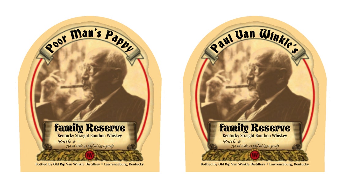 Custom Pappy Van Winkle Label Bottle Poor Man's Pappy - Etsy India
