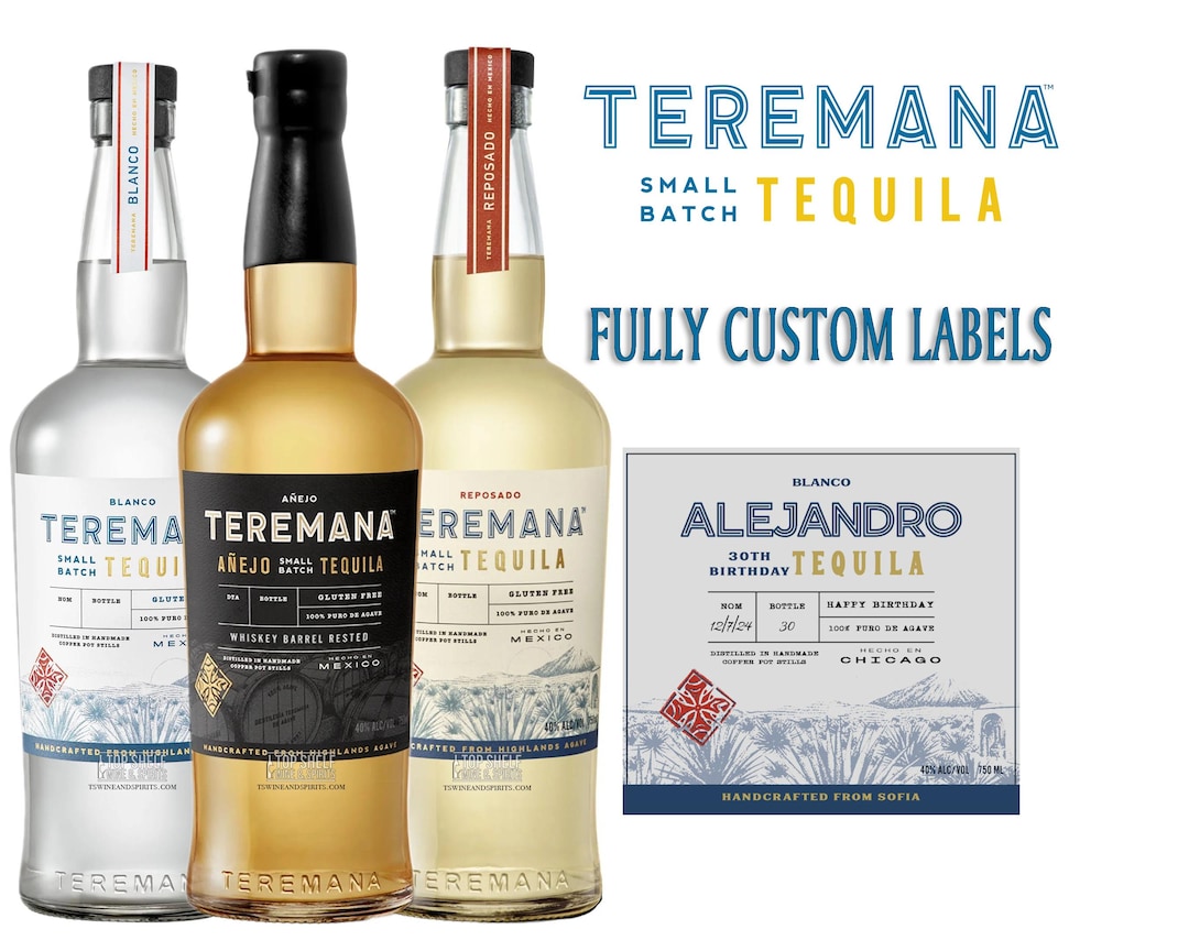 Personalized Teremana Tequila Label Bottle | Custom Teremana Tequila ...
