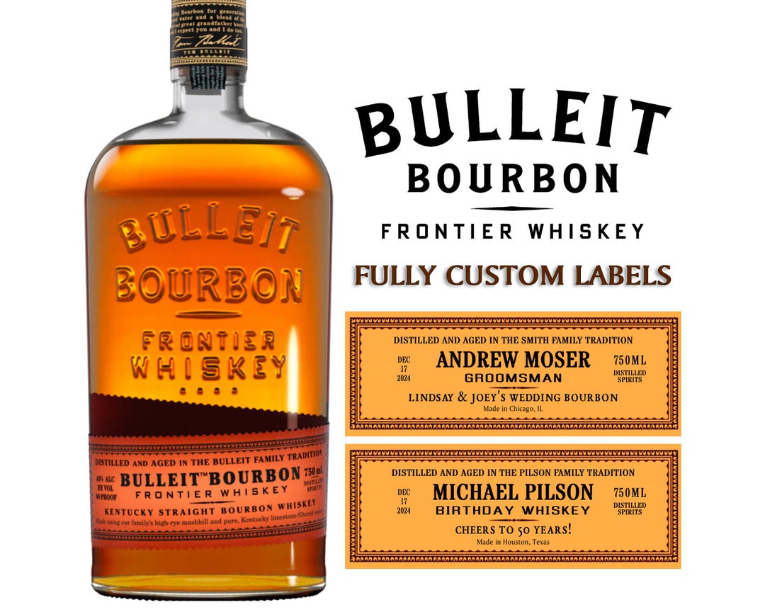 Personalized Bulleit Bourbon Label Bottle | Custom Bulleit Bourbon Gift ...