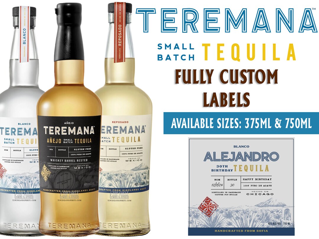 Custom Teremana Tequila Label Bottle Teremana Tequila Birthday Label ...