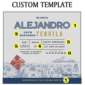 Custom Teremana Tequila Label Bottle Teremana Tequila Birthday Label ...