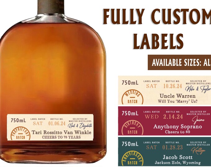 Bourbon Whiskey Labels for 3 Prize Bottles Kentucky Derby, 5 SIZES, All ...