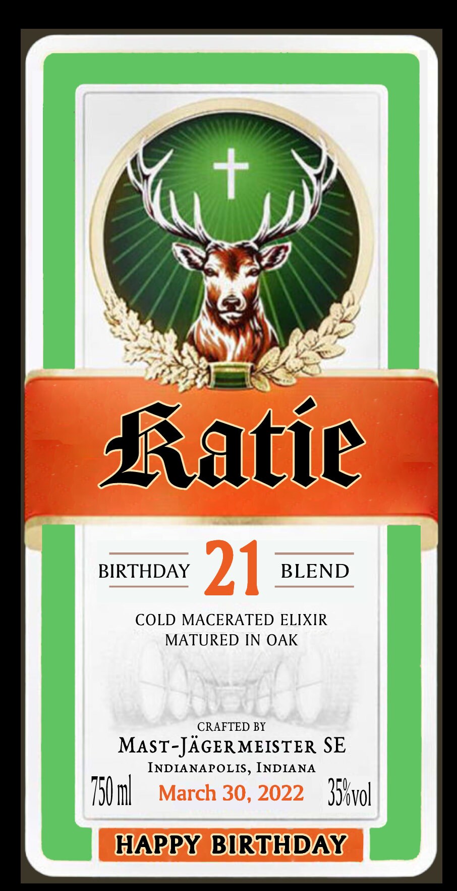 Custom Jagermeister Label Bottle DIGITAL File Jagermeister - Etsy