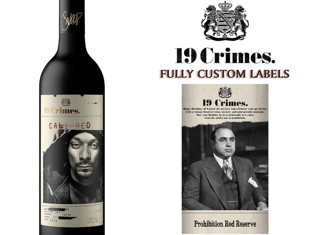 Custom 19 Crimes Label Bottle 19 Crimes Birthday Label 19 Crimes Label ...