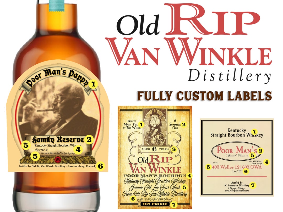 Buy Custom Pappy Van Winkle Label Bottle Poor Man's Pappy Van Winkle ...