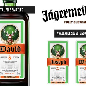 Custom Jagermeister Label Bottle DIGITAL File Jagermeister Birthday ...