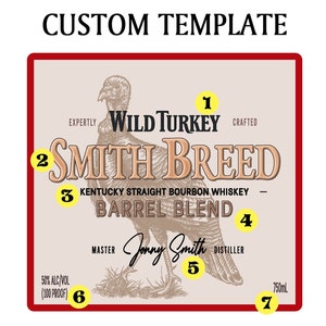 Personalized Wild Turkey Label Bottle | Custom Wild Turkey 101 or Rare ...