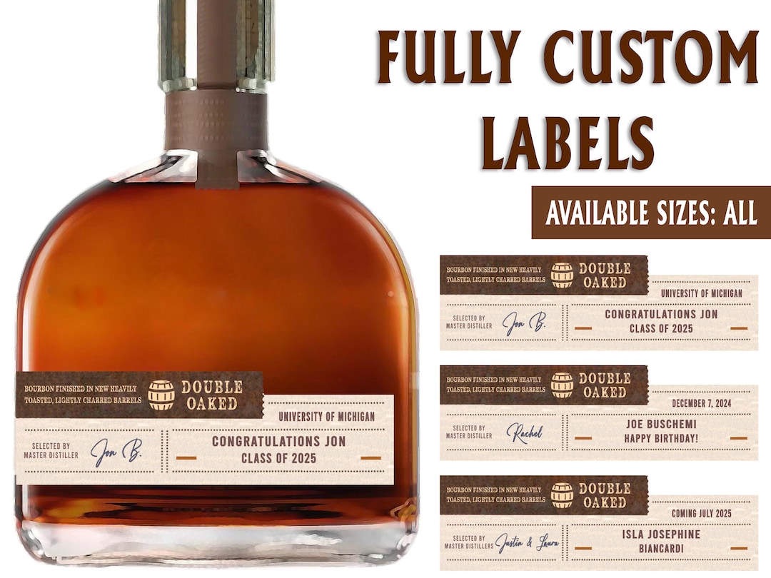 Custom Bourbon Whiskey Label Bottle | Bourbon Whiskey Birthday Label ...
