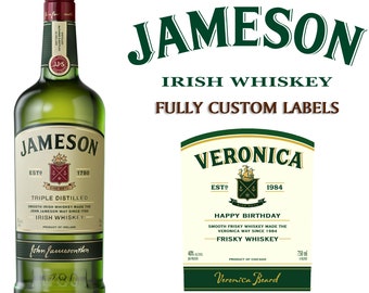 Irish Whiskey Bottle Label, Personalized Custom Label for Jameson ...