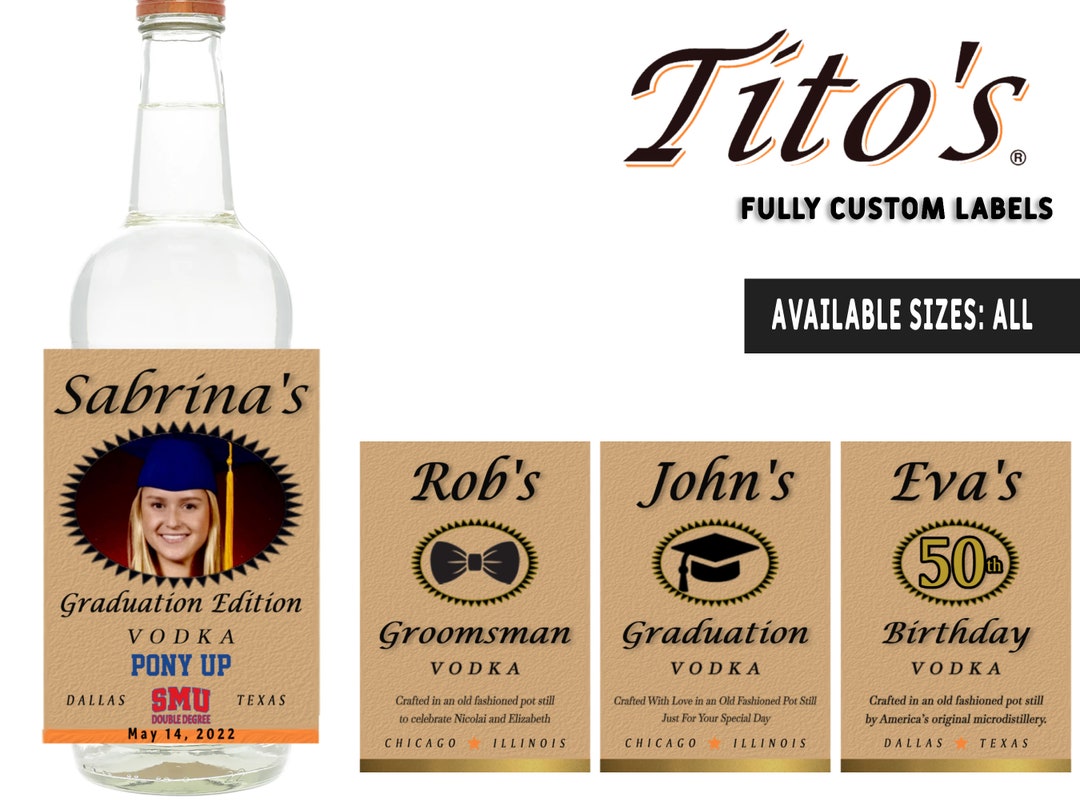 Custom Tito's Vodka Label Bottle Birthday Tito's Vodka Label Best Man Tito's Personalized for ...
