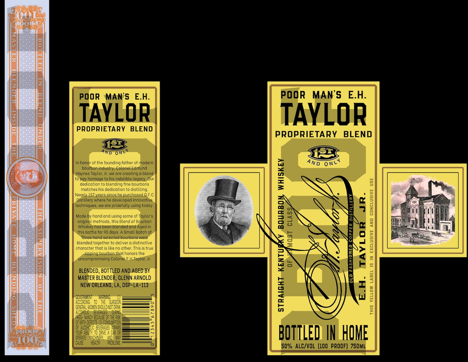 Custom E.H. Taylor Label Bottle Poor Man's E.H. Taylor - Etsy