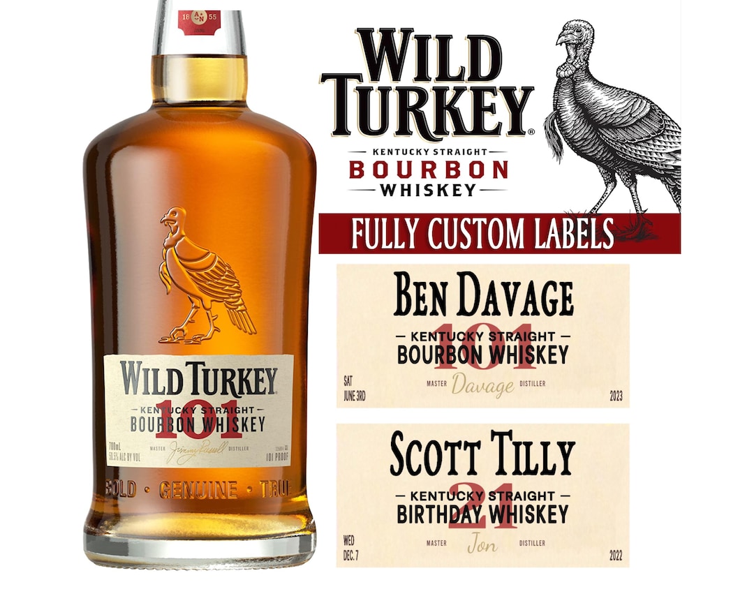 Personalized Wild Turkey Label Bottle | Custom Wild Turkey 101 or Rare ...