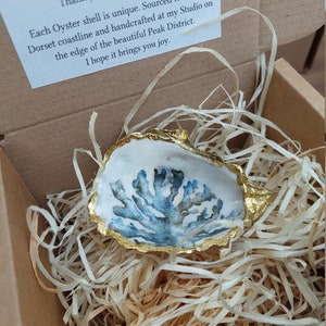 Handcrafted Dorset Oyster Shells - Blue Coral & Gold Guilding. GIFT ...