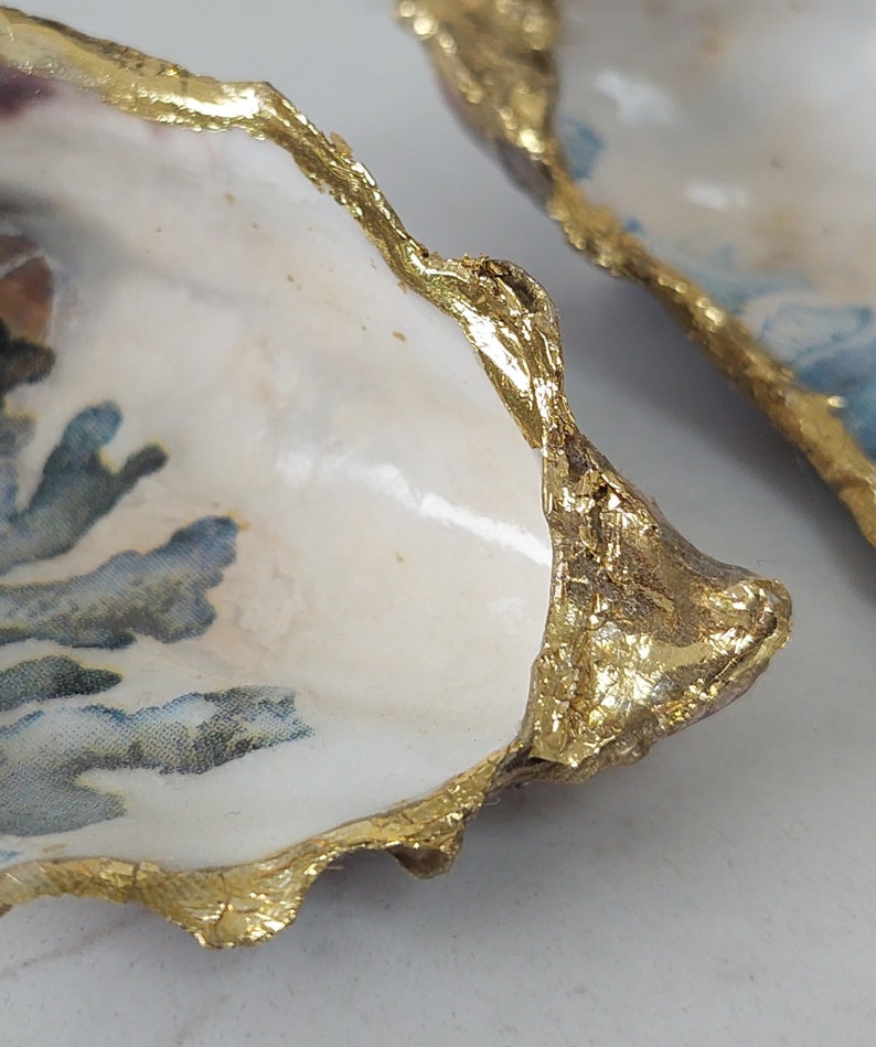 Handcrafted Dorset Oyster Shells - Blue Coral & Gold Guilding. GIFT ...