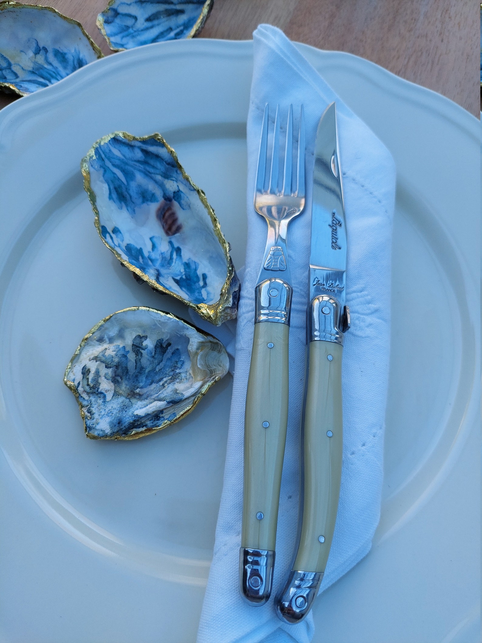 Handcrafted Dorset Oyster Shells - Blue Coral & Gold Guilding. GIFT ...