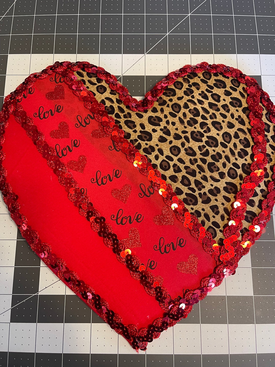 Heart Wreath Attachment, Heart Door Hanger, Heart Wreath Embellishment ...