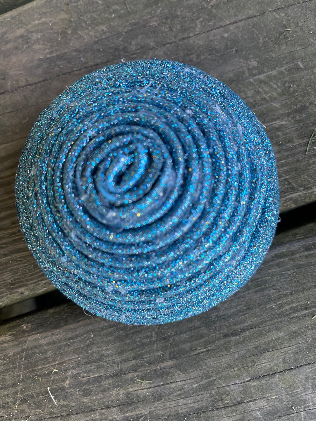 Blue and Silver Glitter Rope Flower Center 4.5” Flower Center Glitter ...