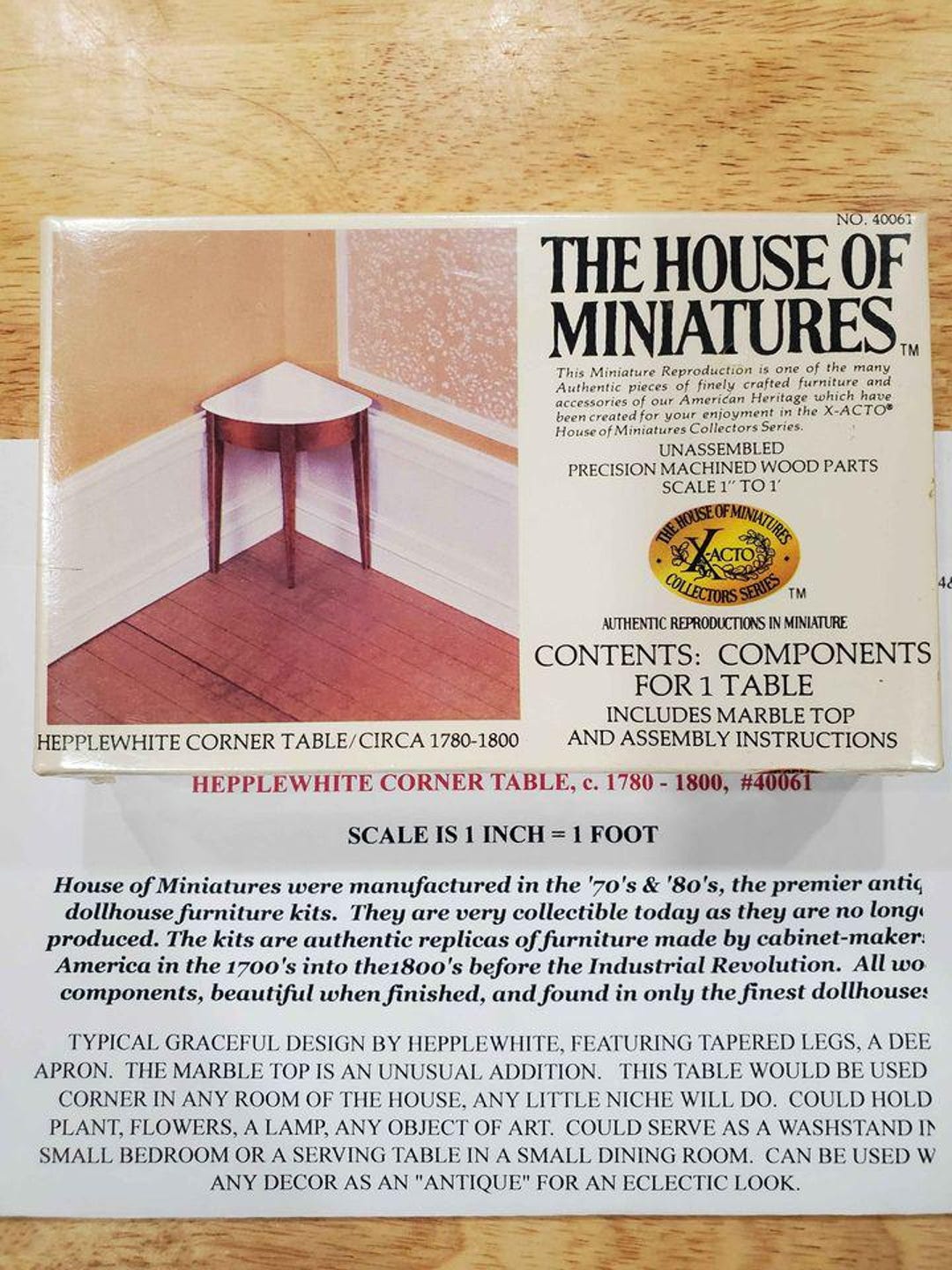 House of Miniatures Hepplewhite Corner Table Kit - Etsy