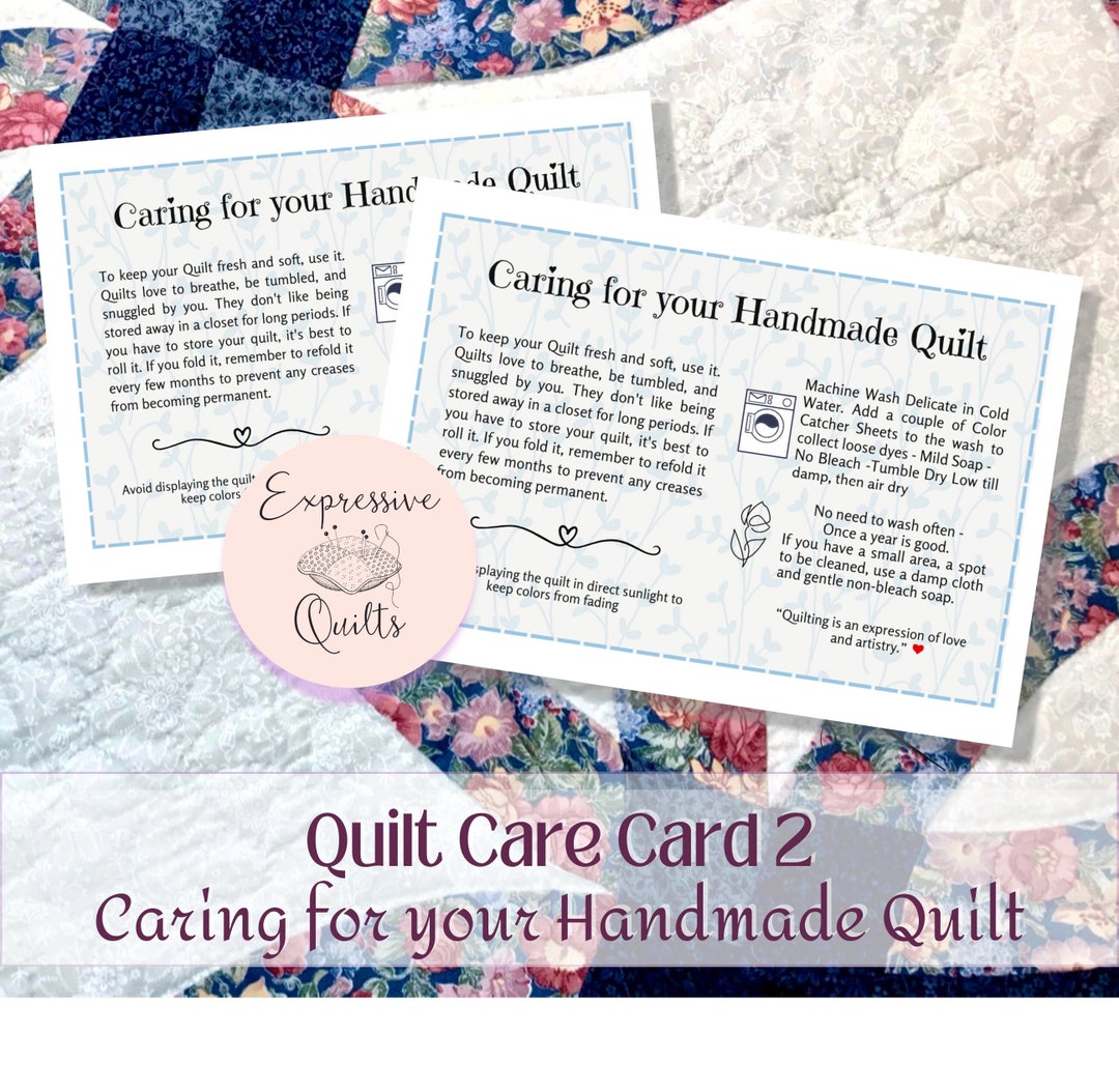Quilt Care Instruction Cards – Printable Laundry Guide (PDF Download ...