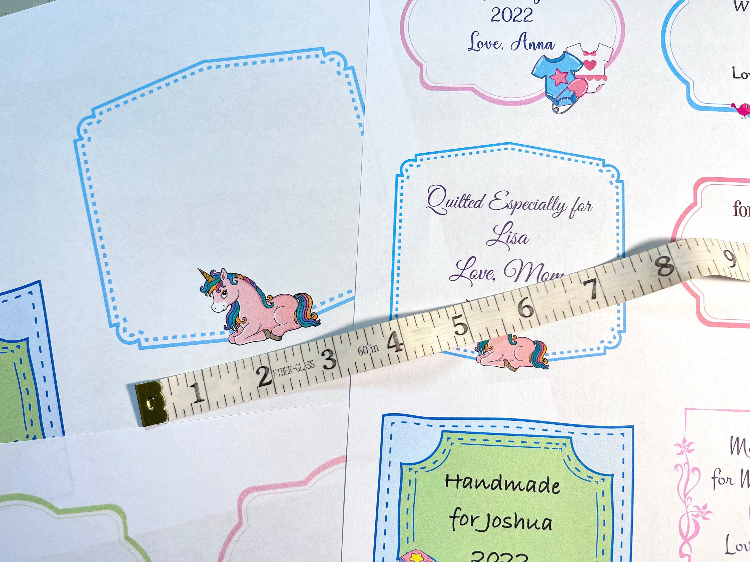 Printable Baby Quilt Labels: Fabric Design Templates (PDF & Jpegs) - Etsy