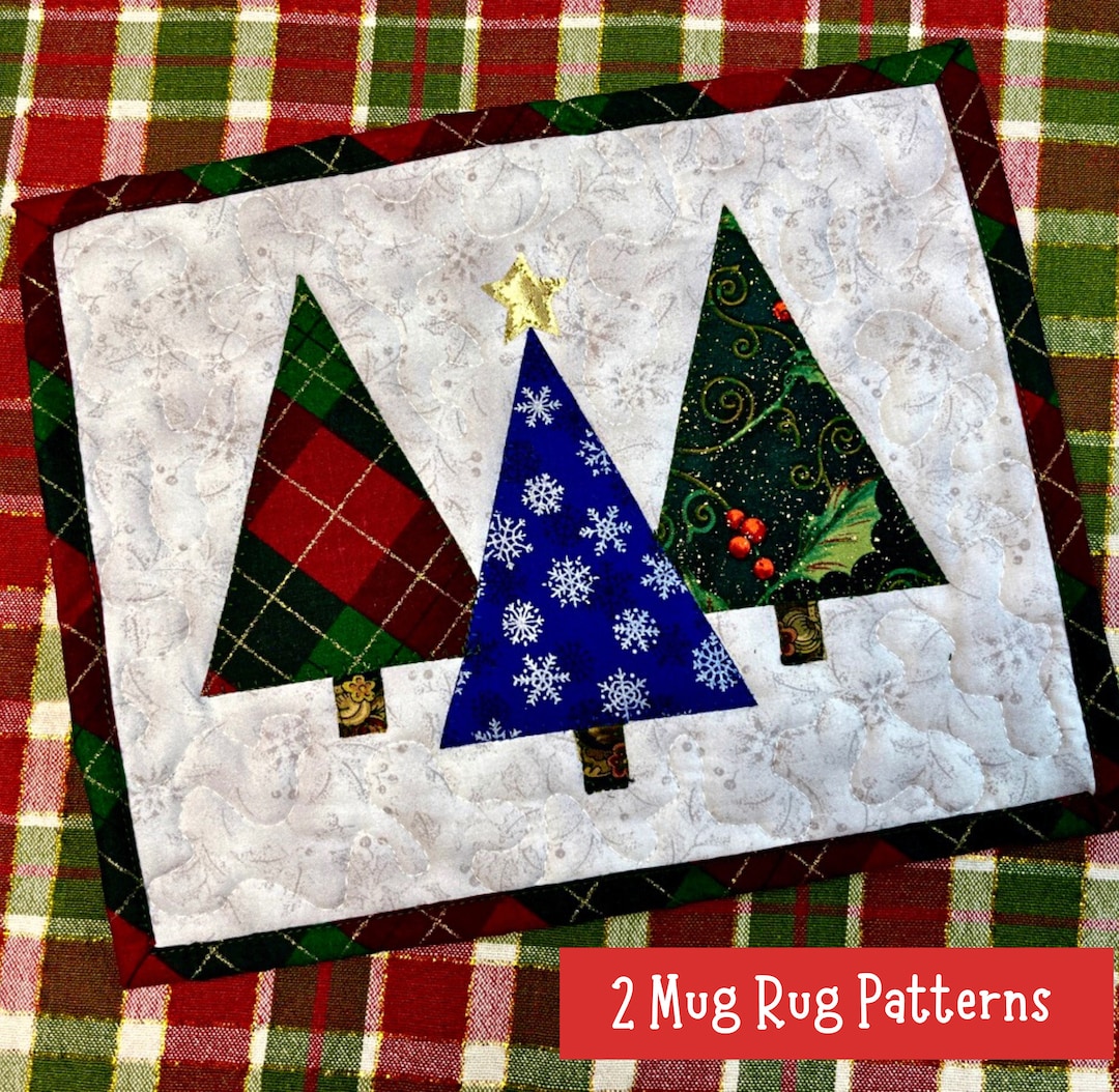 Christmas Tree Mug Rug Pattern: Modern Trio Design (digital Download ...