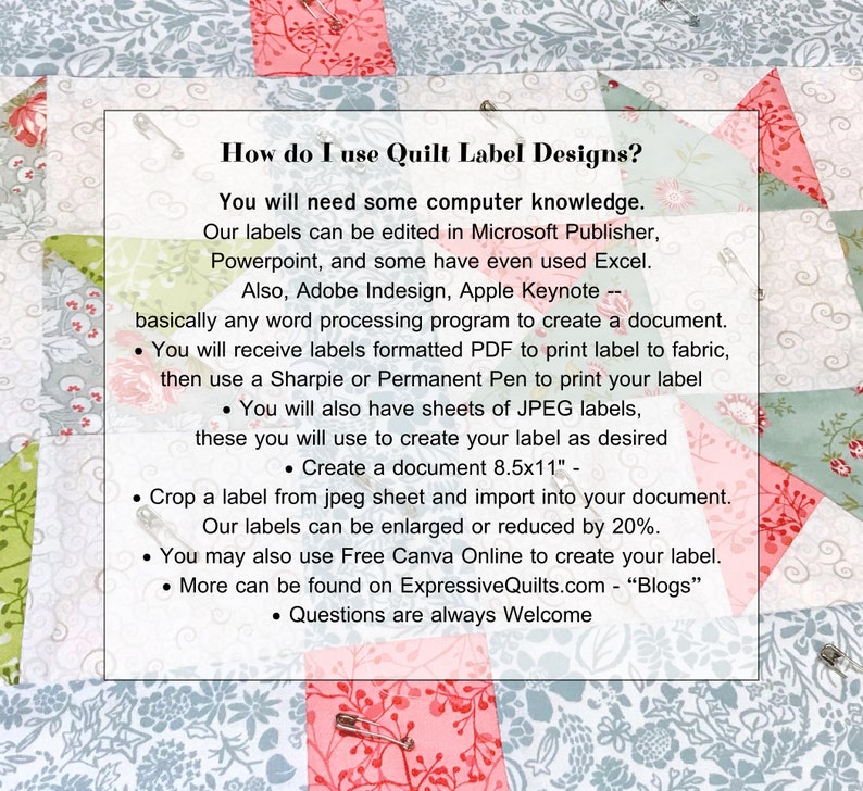 Christmas Quilt Labels - Printable Fabric Tags (digital Download) - Etsy