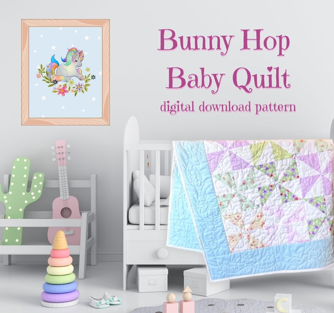 Bunny Hop Pinwheel Baby Quilt Pattern: Printable Sewing Guide (42"x52 ...