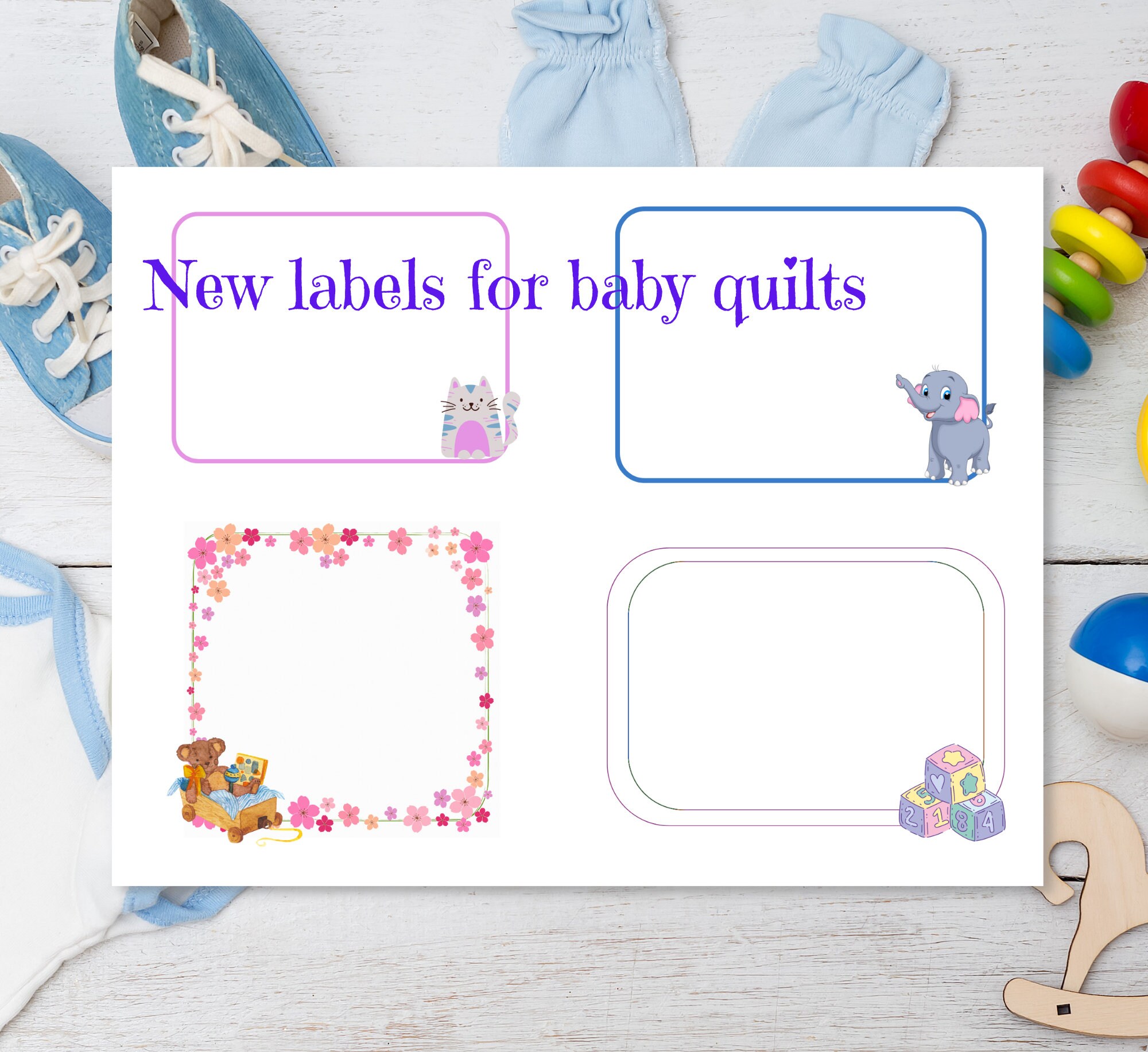 Baby Quilt Label Designs Are Printable to Fabric Various Sizes Now ...