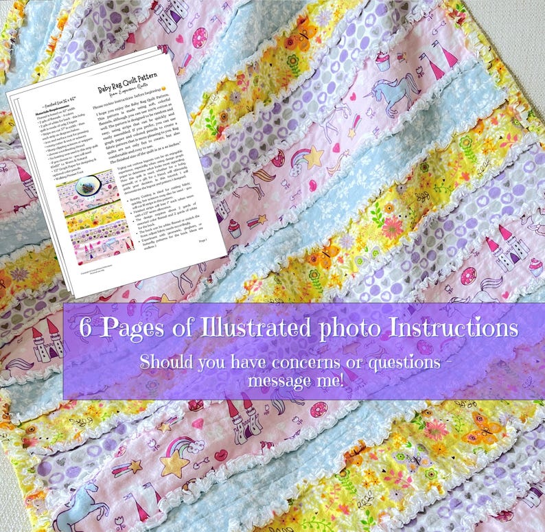 Baby Rag Quilt Pattern - Fully Illustrated Tutorial PDF - Instant ...