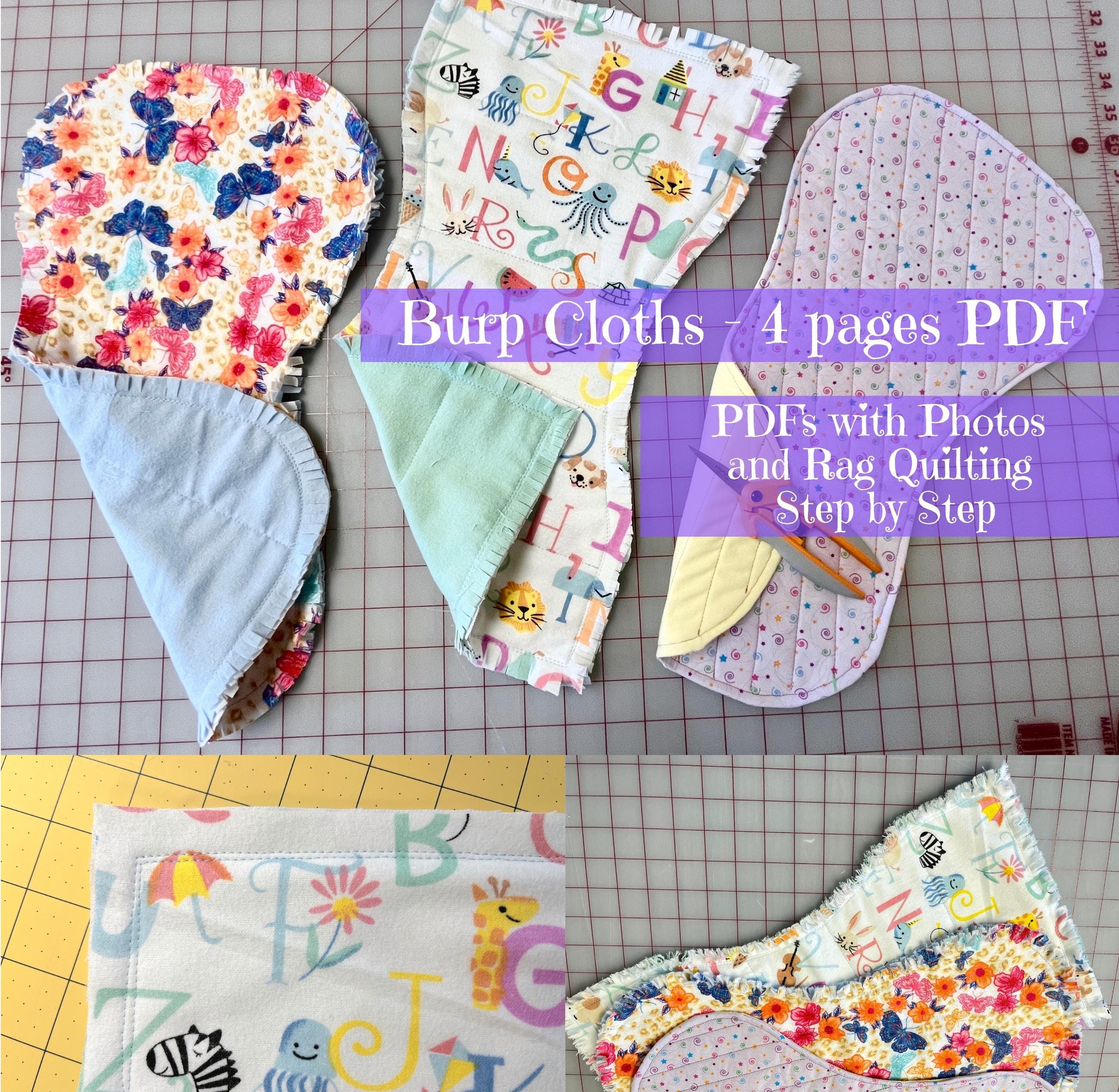 Baby Burp Cloth Patterns 3 Fully Illustrated Burp Cloths Tutorial PDF ...