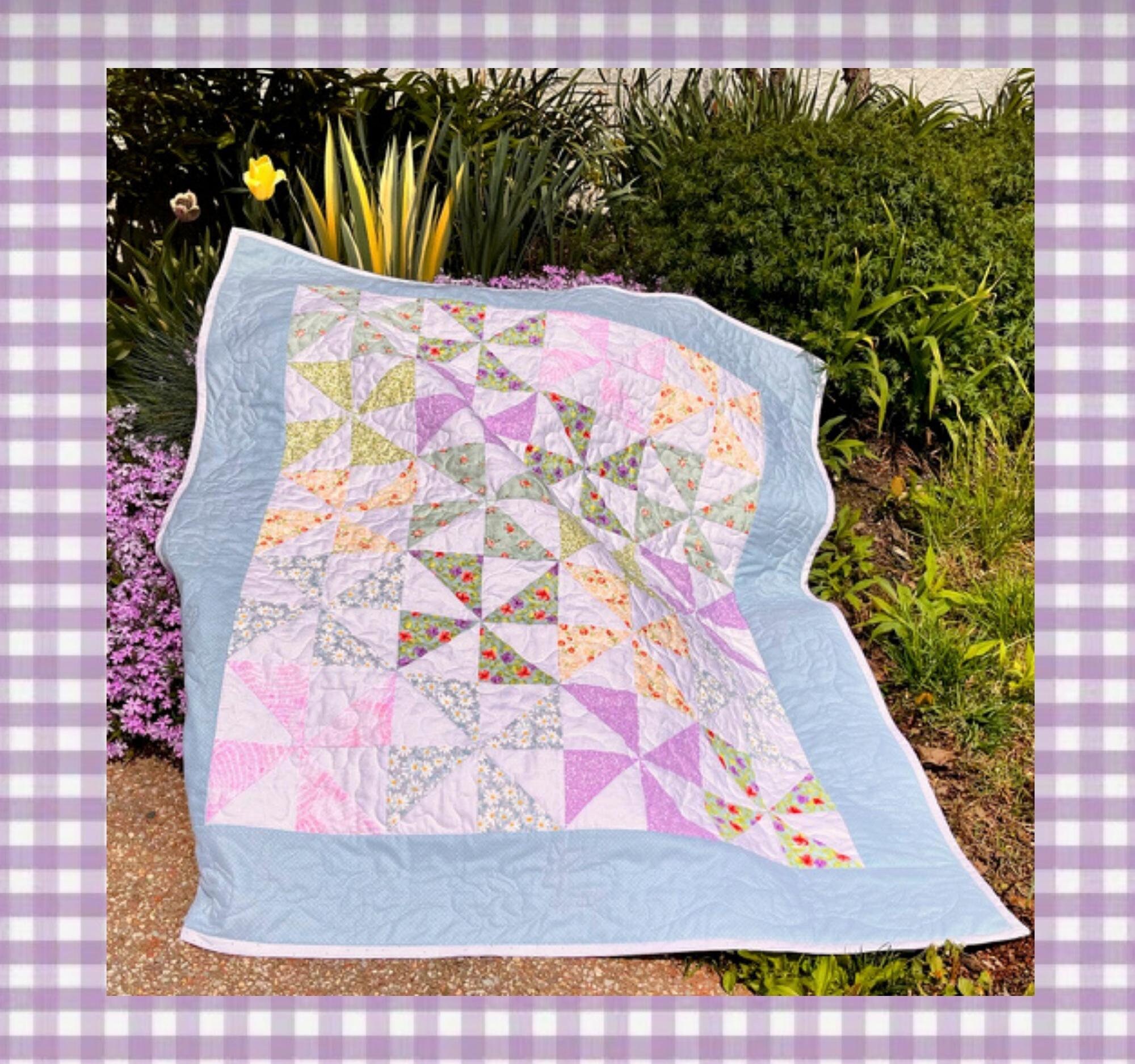 Bunny Hop Pinwheel Baby Quilt Pattern: Printable Sewing Guide (42"x52 ...