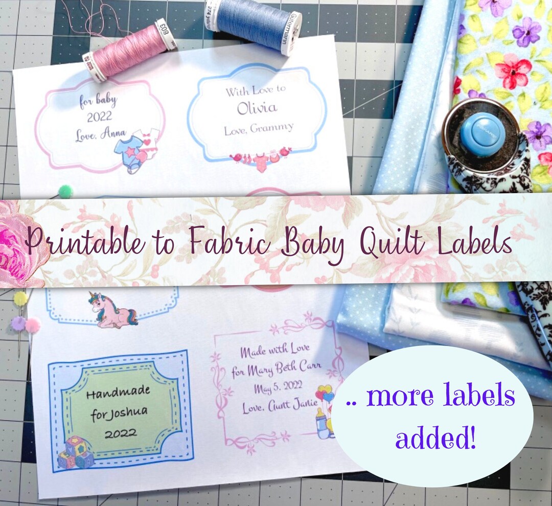 Printable Baby Quilt Labels: Fabric Design Templates (PDF & Jpegs) - Etsy