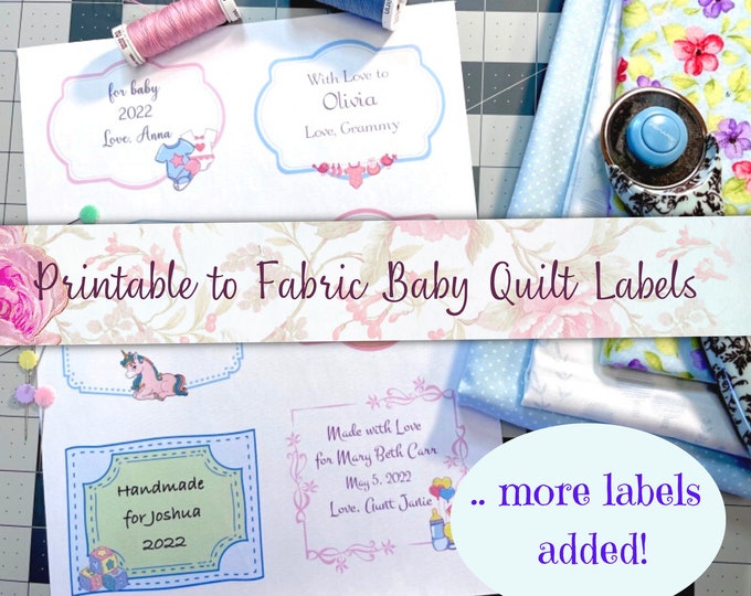 Printable Baby Quilt Labels, Customizable Sewing Labels (PDF) - Etsy Canada