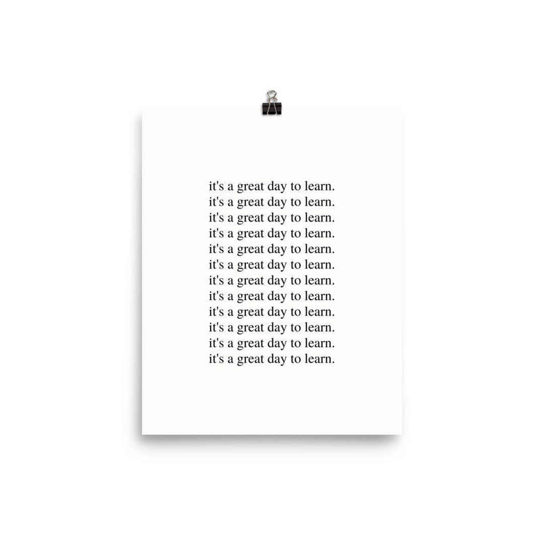 It's a Great Day to Learn Classroom Poster Print - Etsy