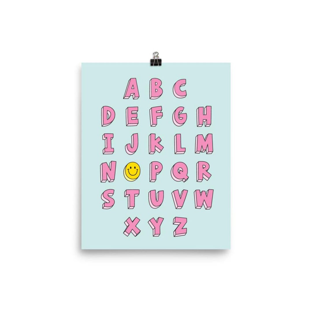 ABC Smiley Face Poster - Etsy