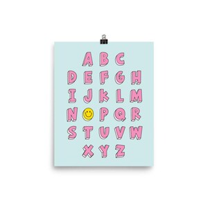 ABC Smiley Face Poster - Etsy