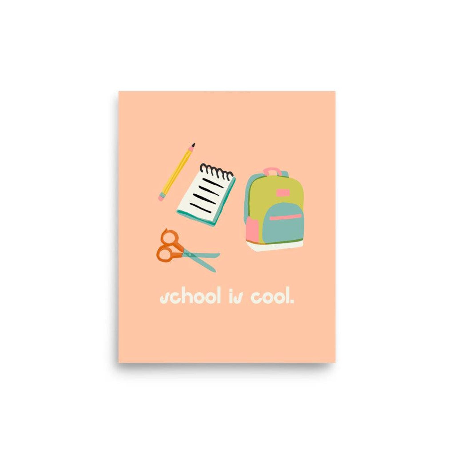 Backpack School is Cool Poster - Etsy