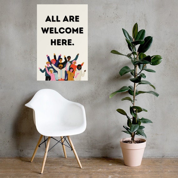 All Are Welcome Here Poster | Etsy