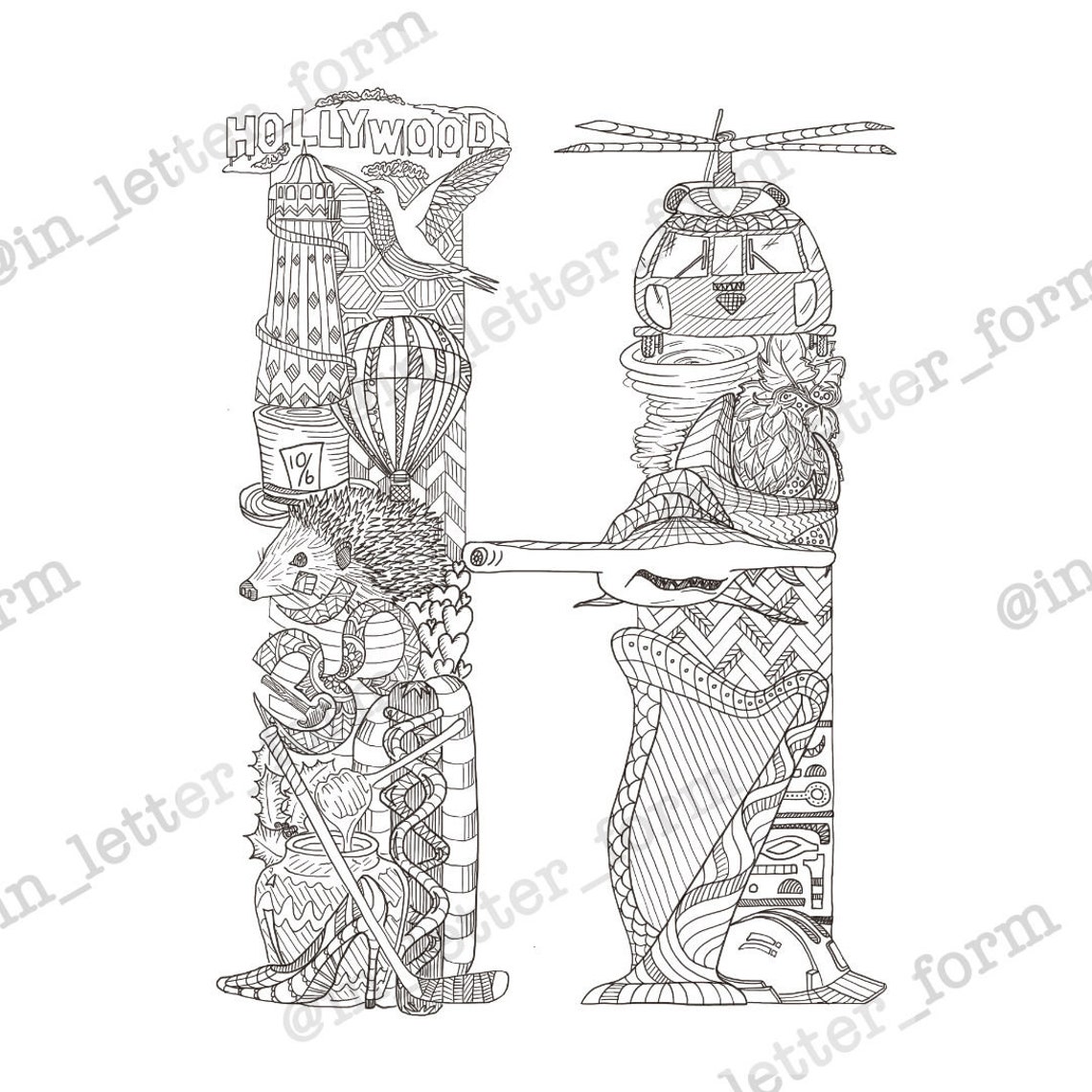 Alphabet Letter Colouring | Full Set of 26 Themed Letters | Instant ...