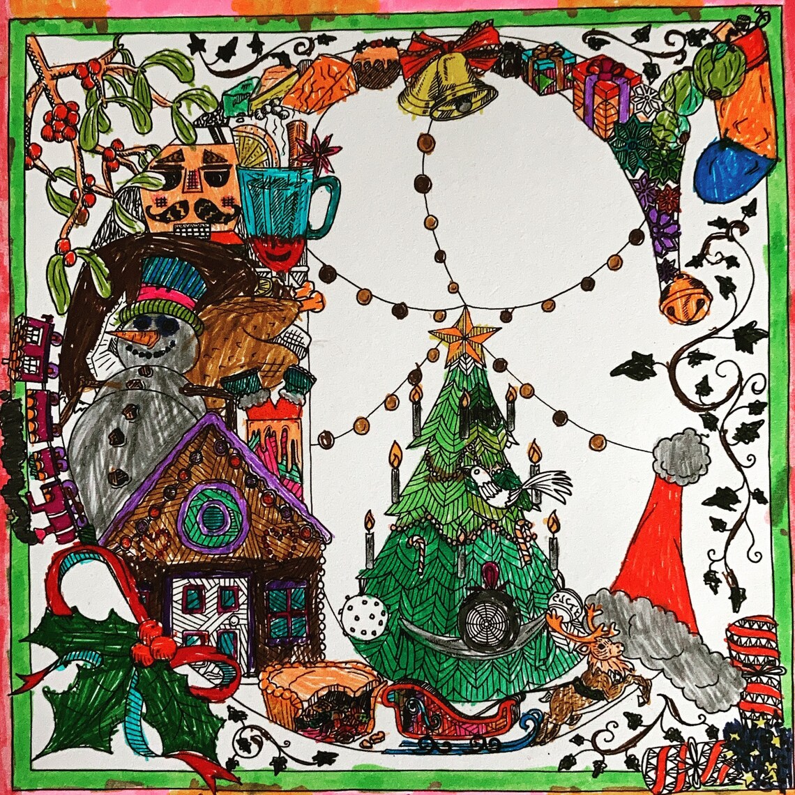 Christmas Colouring in Page Instant Digital Download Printable ...