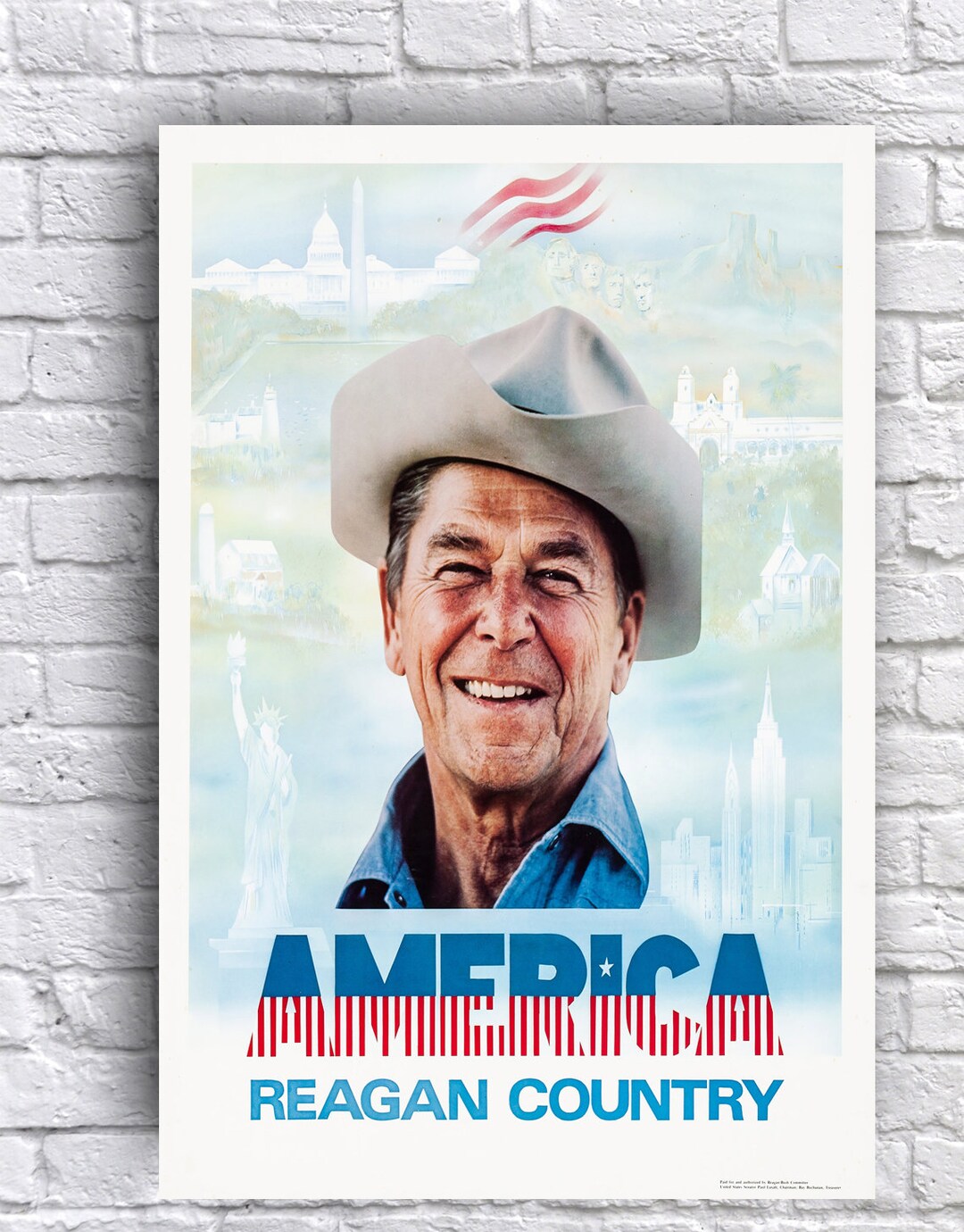 America is Ronald Reagan Country 1980 12" X 18" Campaign Cardstock ...