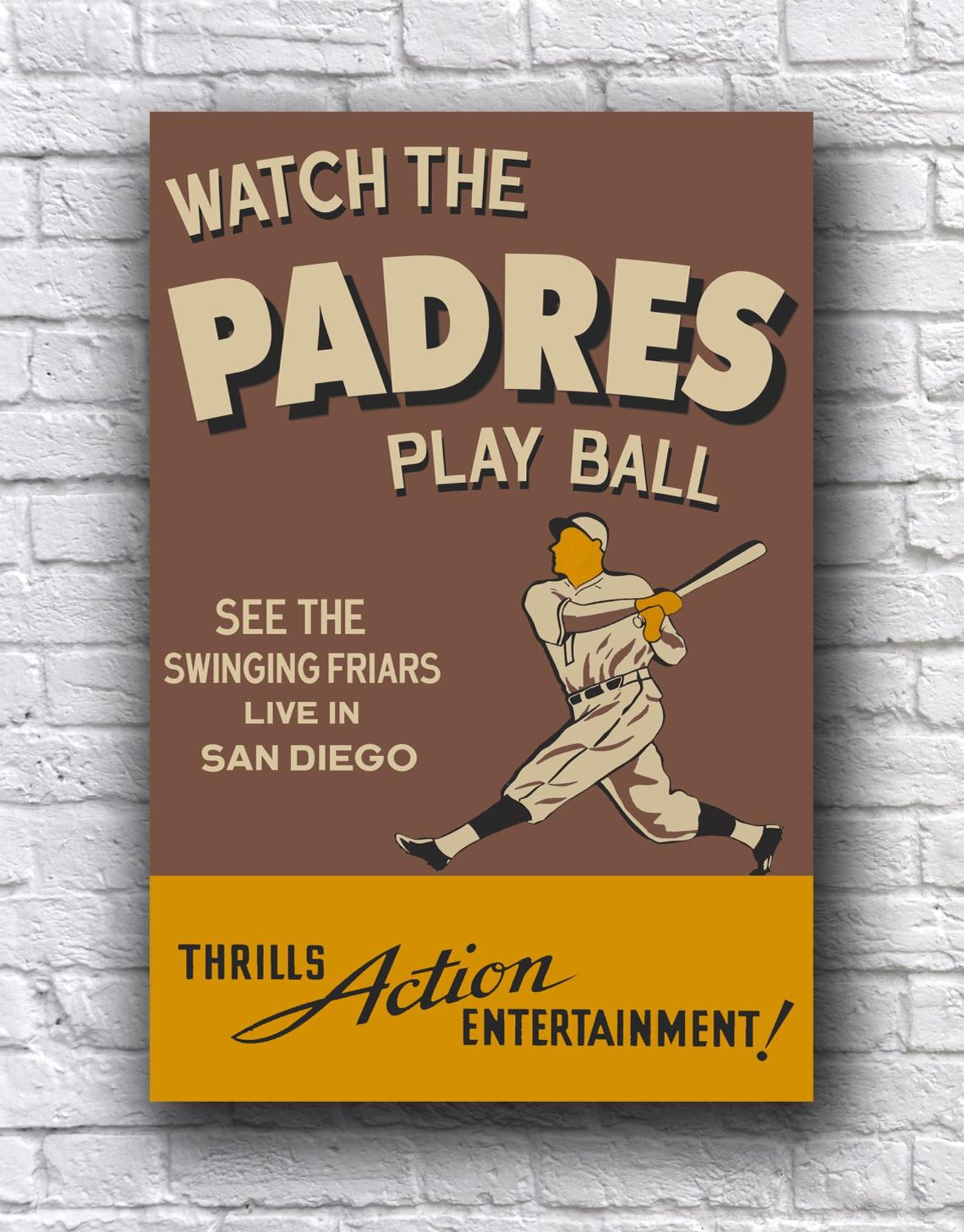 San Diego Padres Baseball Swinging Friars Live Vintage-style Promo 12 ...