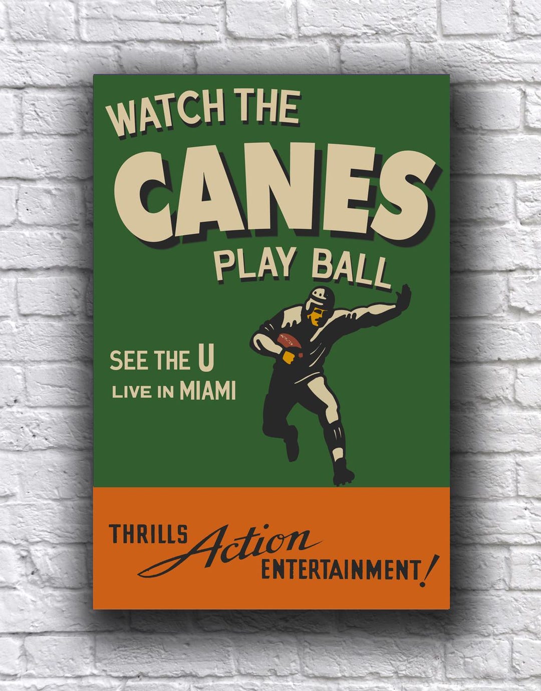 Miami Hurricanes the U Football Live From South Florida Vintage Looking ...