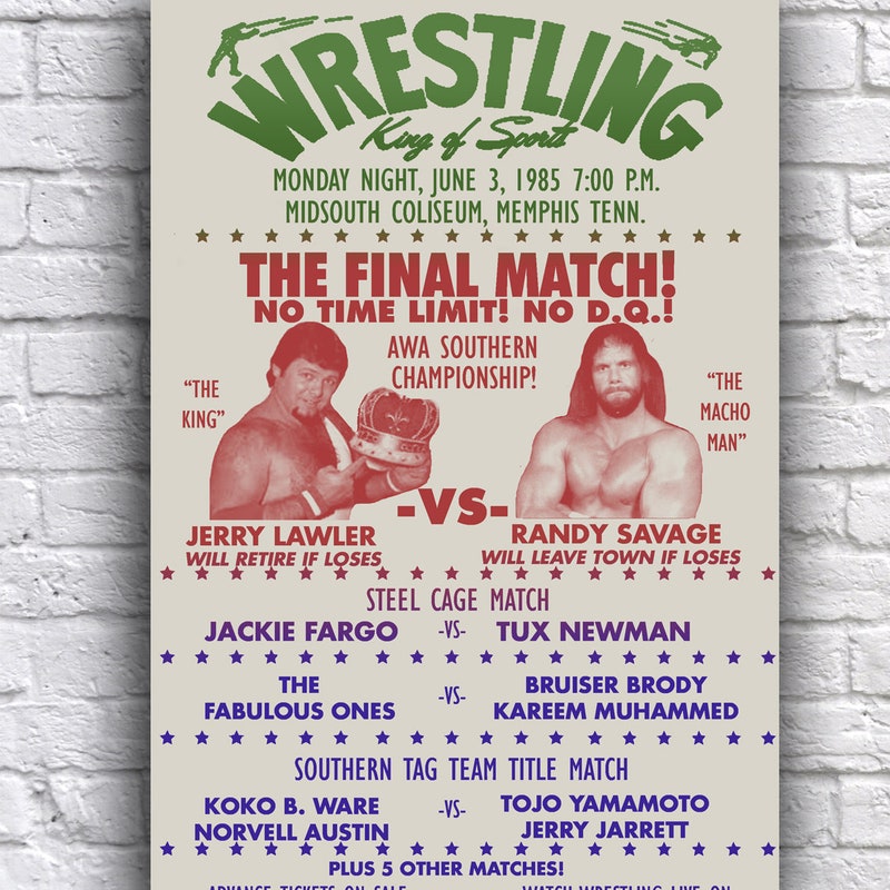 Vintage Wrestling Poster - Etsy UK