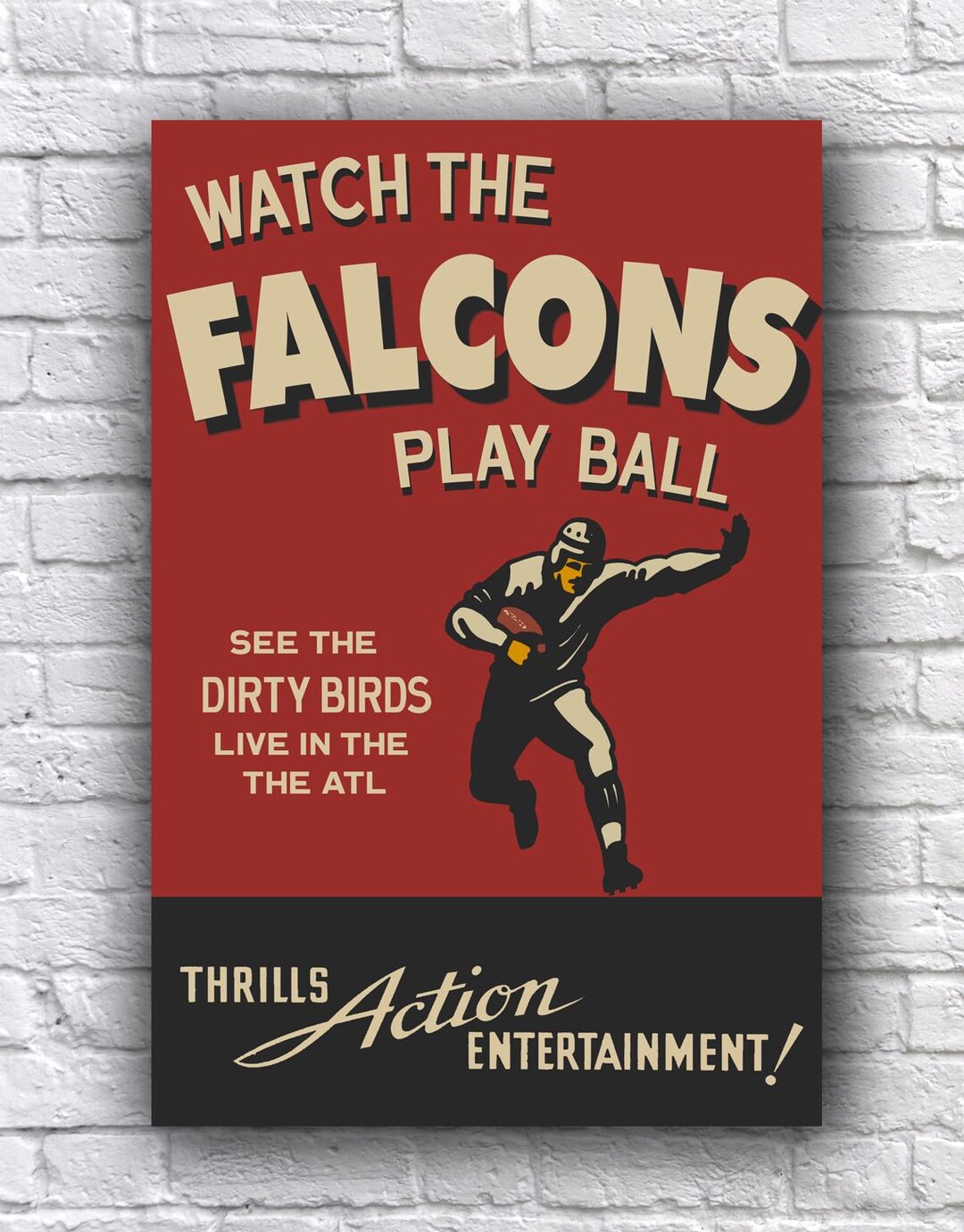 Atlanta Falcons Football Live From the ATL Vintage Looking Promo 12" X ...