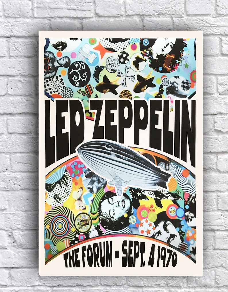 Led Zeppelin 1970 Tour Los Angeles Forum 12" X 18" Promo Concert ...